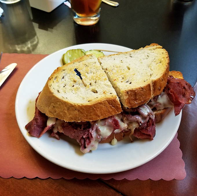 This isn't just a sandwich; it's a monument to corned beef&mdash;piled high between slices of bread that heroically contain the delicious chaos within.