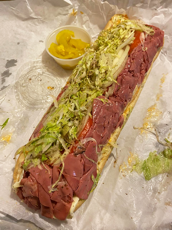 A roast beef masterpiece that makes you wonder if you've been eating sandwiches wrong your entire life.