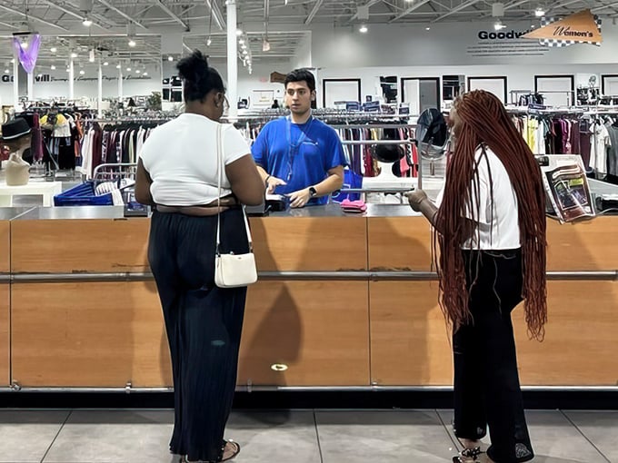 The checkout counter: the final frontier between you and your newfound treasures, staffed by folks who've seen it all.