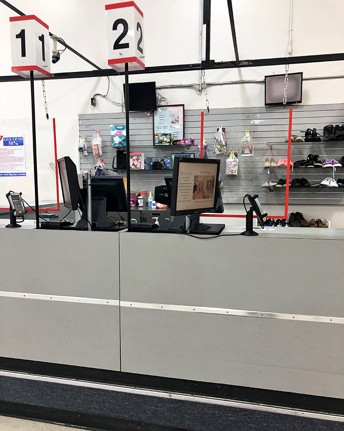 Command central where bargain victories are tallied. Those numbered checkout stations have witnessed countless "You paid HOW little for that?" moments.