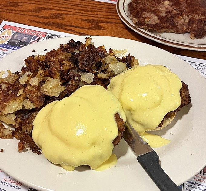 Eggs Benedict gets the Delaware treatment with crab and hollandaise&mdash;a breakfast that makes you wonder why alarm clocks weren't invented sooner.