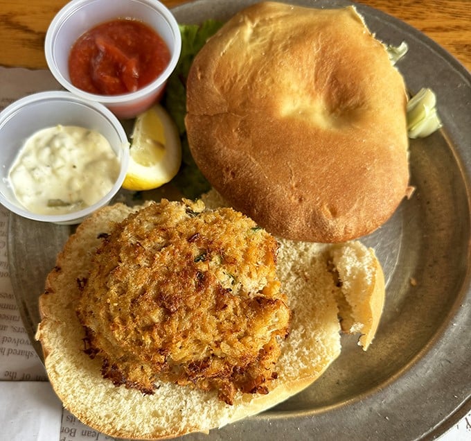 This isn't just a crab cake sandwich&mdash;it's Maryland's greatest contribution to humanity, golden-brown and served with the respect it deserves.