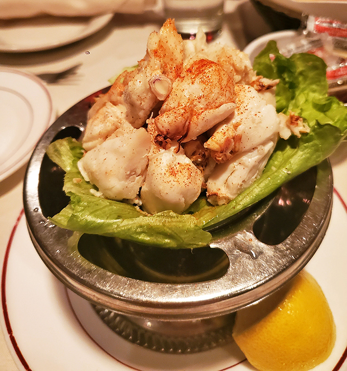 Jumbo lump crab served on ice looking like edible treasure that someone thoughtfully decided to share with you.