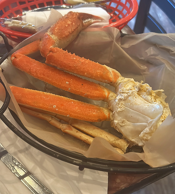 Snow crab legs: nature's way of saying "you'll have to work for this deliciousness." The reward-to-effort ratio makes every crack worthwhile.