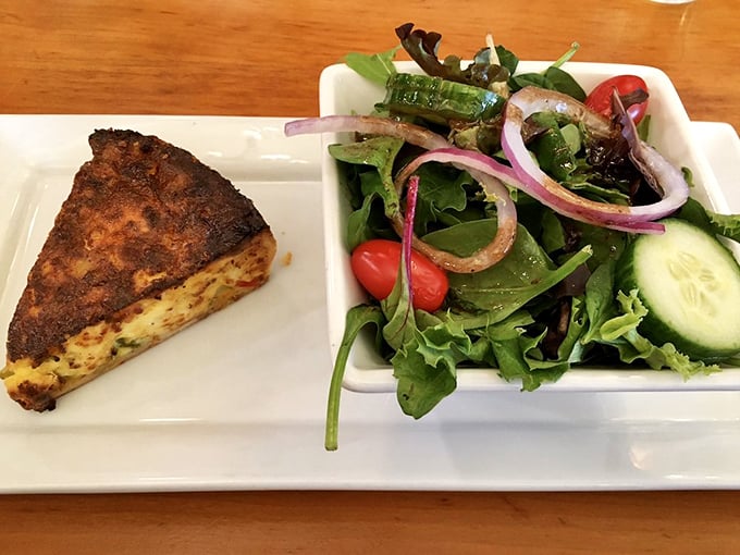 This quiche whispers "sophisticated brunch" while the perfectly cooked asparagus and cherry tomatoes shout "eat your vegetables, but make it luxurious!"