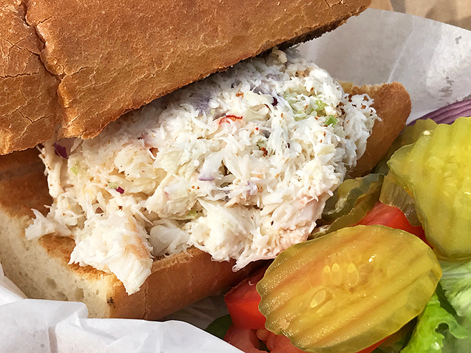 The crab sandwich&mdash;minimal filler, maximum flavor. Just fresh crab meat, a touch of mayo, and sourdough that could make a San Franciscan weep with joy.