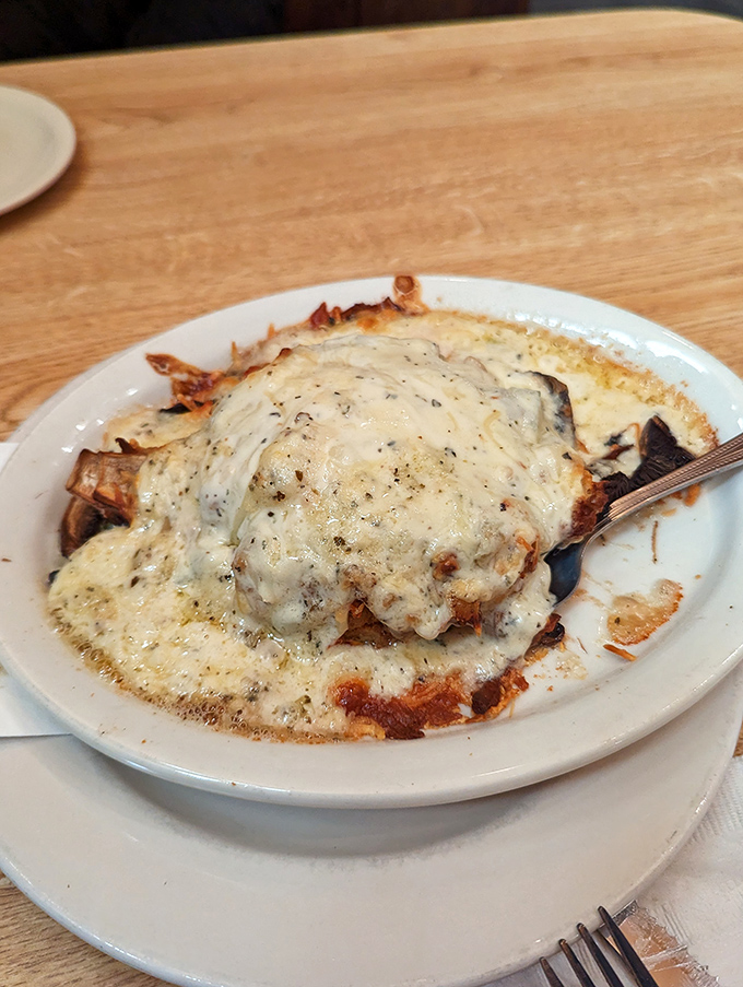This crab-stuffed portobello proves that vegetarian options can be just as indulgent as any steak dinner.