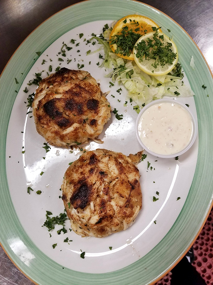 Crab cakes that are actually crab! These golden-brown beauties contain more lump meat than filler&mdash;a rare and beautiful thing in today's world.