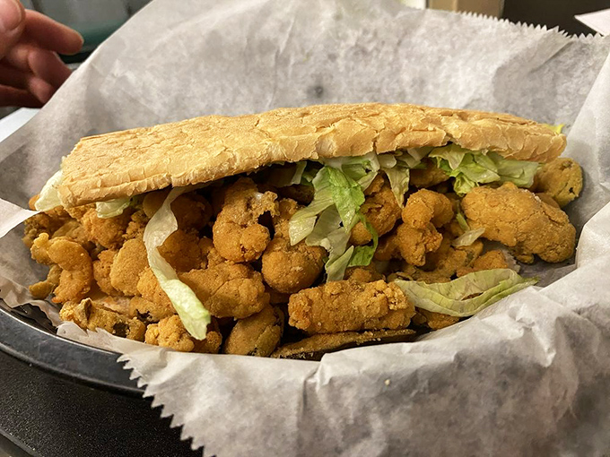 Fried crawfish stuffed into French bread creates the kind of po-boy that makes you wonder why you ever bothered with turkey sandwiches.