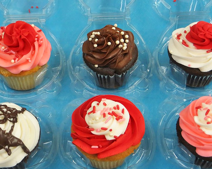 Cupcakes dressed for a celebration you didn't know you were invited to. Those frosting swirls are architectural marvels in miniature.