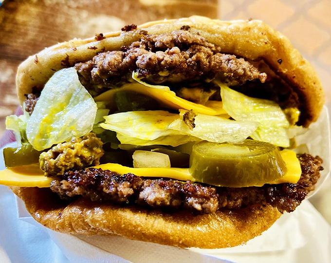 The Double with jalape&ntilde;os: Texas in burger form. Not a dare, but a declaration of flavor that'll make your heart sing and your forehead sweat.