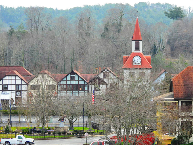 Clock towers and timber framing remind you that sometimes reinvention means going all the way or not at all.