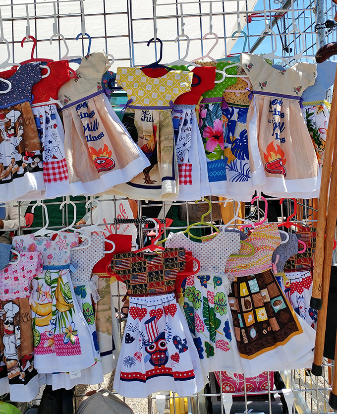 Kitchen fashion has never looked so charming! These dress-style towels bring whimsy to the mundane task of drying dishes or wiping spills.
