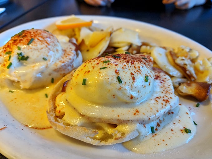 Eggs Benedict so perfectly executed, it makes you wonder why anyone bothers with the fancy brunch places.