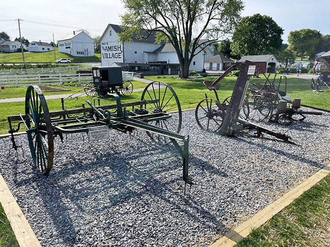 Farm equipment displays tell the story of agricultural innovation without computers&mdash;these mechanical marvels operated on muscle power and ingenuity.
