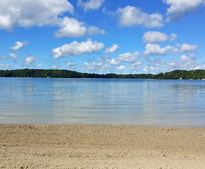 Postcard-perfect doesn't begin to describe this beach view. The water's so clear you can count the pebbles without getting your feet wet.