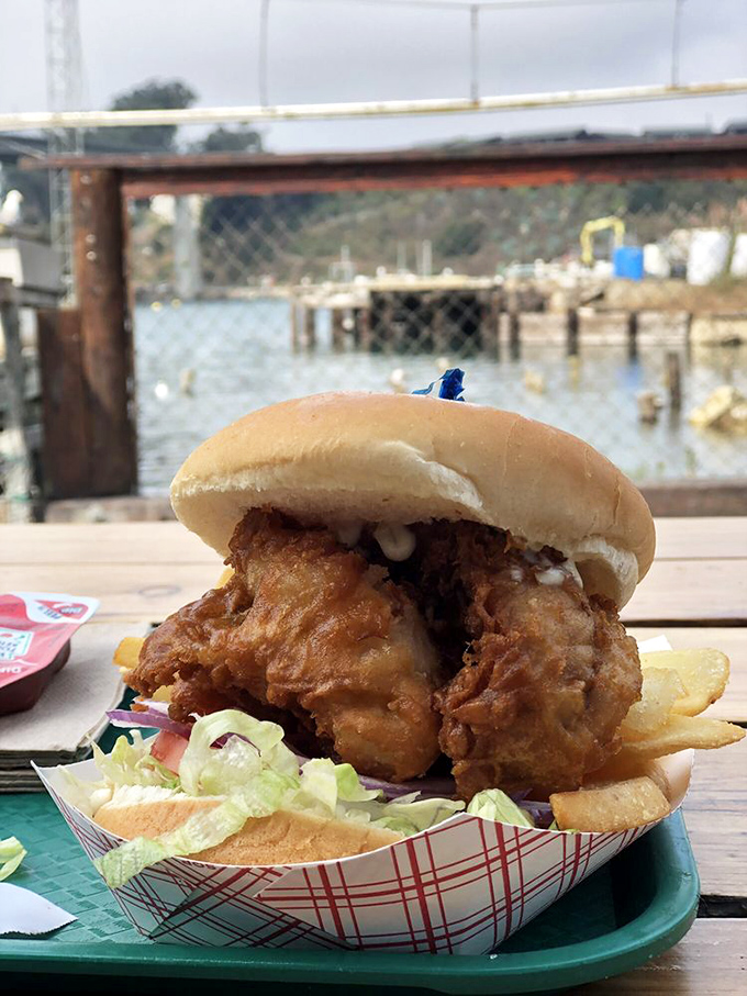 That prawn sandwich stacked with crustacean glory proves good things come to those who order at the window.