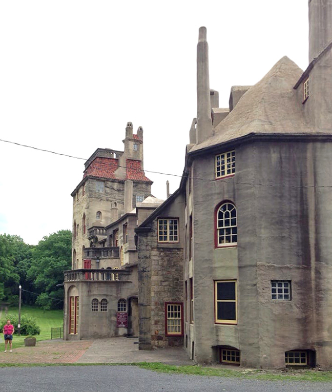 From this angle, Fonthill resembles a village that decided to merge into one magnificent structure. Social distancing was clearly not a priority in castle design.