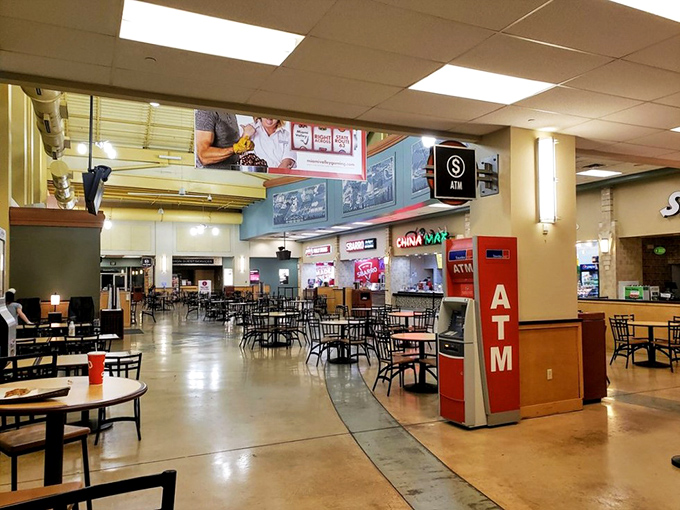 The spacious food court provides fuel for marathon shopping sessions with familiar favorites and quick bites.