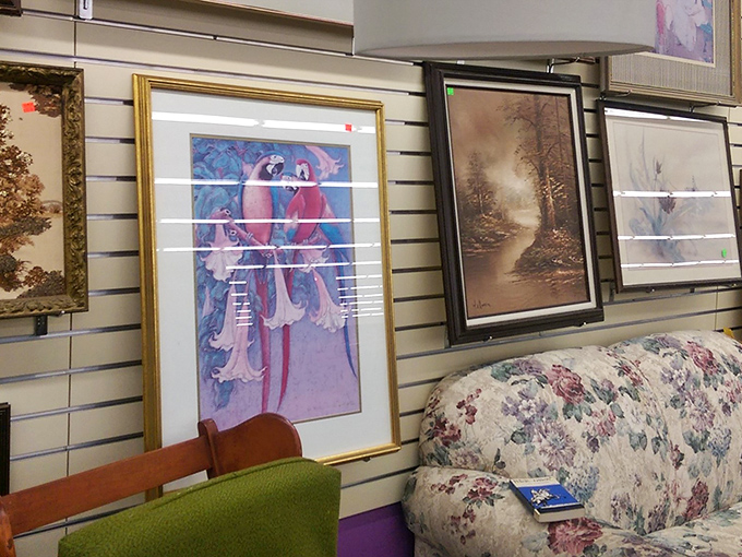 The art section: where someone's "what was I thinking?" becomes your living room's conversation piece for decades to come.