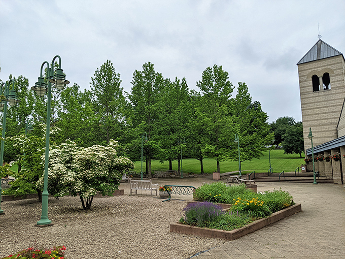 Tranquil green spaces surround Franciscan University, creating peaceful walking paths where contemplation comes naturally and benches invite leisurely conversations.