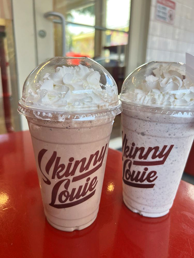 These milkshakes are so thick they laugh in the face of gravity and dare you not to use a spoon first.