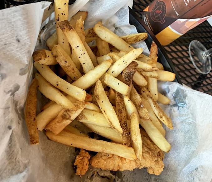 Hand-cut fries that achieve the impossible: crispy exterior, fluffy interior, and seasoned just right. Potato perfection isn't easy, but Lucky 13 makes it look that way.