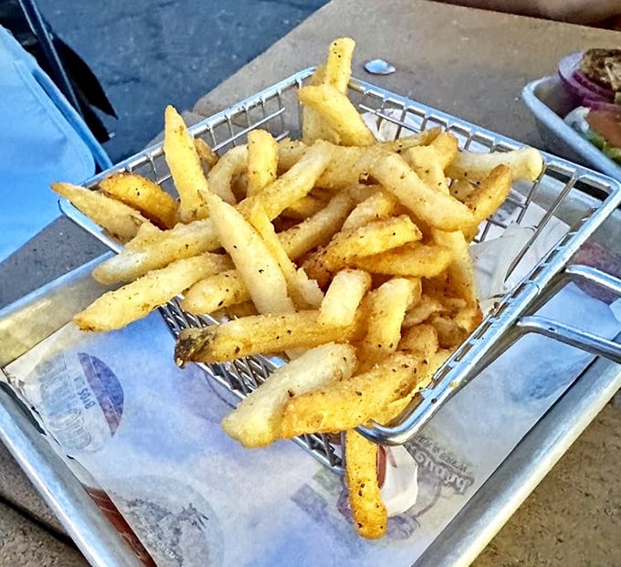 French fries so perfectly golden they deserve their own Instagram account. Crispy outside, fluffy inside—the textbook definition of potato perfection.