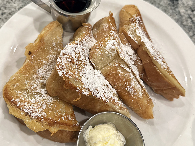 French toast dusted with powdered sugar, because sometimes you need dessert disguised as your first meal.