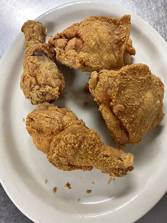 Fried chicken so perfectly golden it belongs in Fort Knox&mdash;simple, unapologetic comfort food that reminds you why some classics never need reinvention.