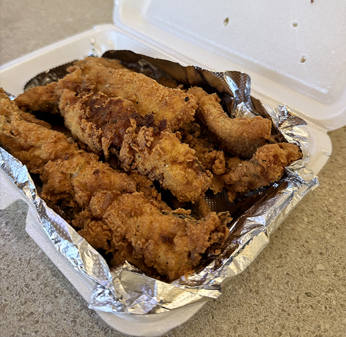 Golden-fried perfection that makes Friday the best day of the week. Crispy exterior giving way to flaky, moist fish&mdash;a coastal treasure in landlocked Bear.