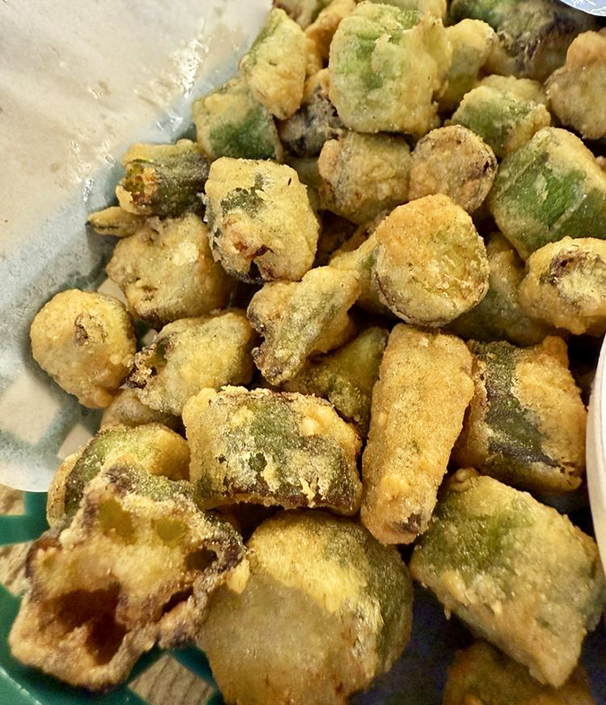 Fried okra that could convert even the most stubborn vegetable skeptics &ndash; crispy, golden, and utterly addictive.