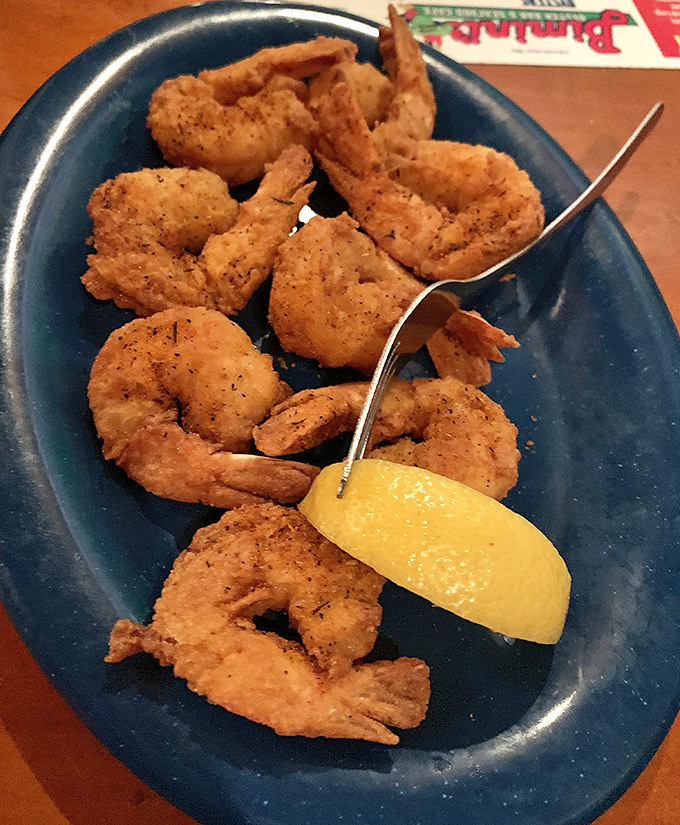 Fried shrimp that achieve the impossible balance &ndash; crispy coating that shatters with each bite while the shrimp inside remains perfectly tender and sweet.