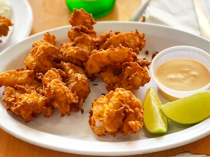 Perfectly fried shrimp that snap between your teeth like edible exclamation points. The accompanying sauce is merely a suggestion&mdash;these beauties stand proudly alone.