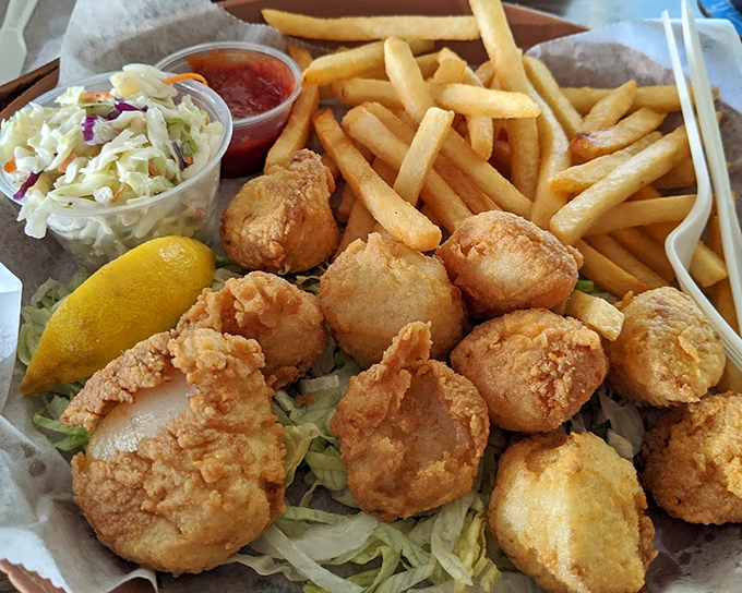 A basket of fried shrimp so perfect it should have its own Florida postcard. Crispy outside, tender inside&mdash;nature's perfect design. 