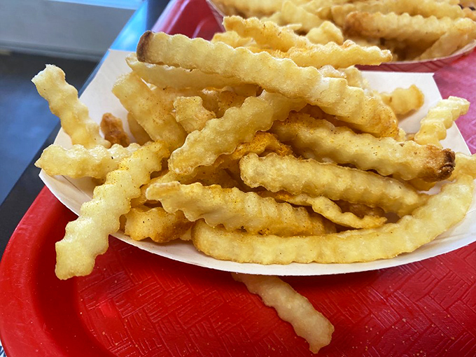 Crinkle-cut fries with personality&mdash;crispy on the outside, fluffy inside, and absolutely begging to be dunked in Nick's house-made ranch.
