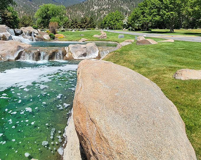 Water features and perfectly placed boulders create a mountain oasis where you can cool your thoughts on even the warmest Nevada day.