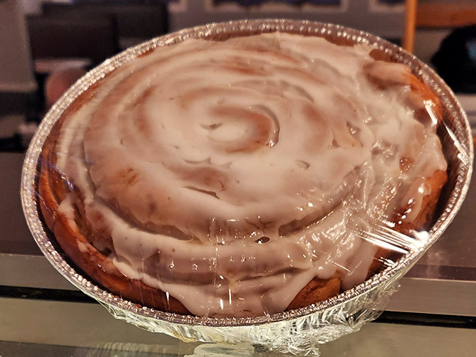 This cinnamon roll isn't just a pastry&mdash;it's an architectural achievement. Frosting swirls hypnotize you into forgetting about your diet.