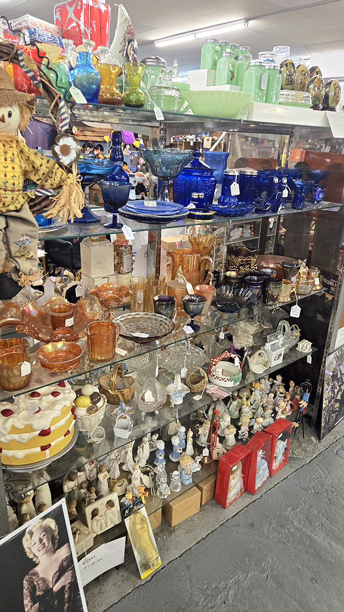 A glassware collection that spans decades and design movements. From Depression glass to mid-century modern, each piece tells a story.