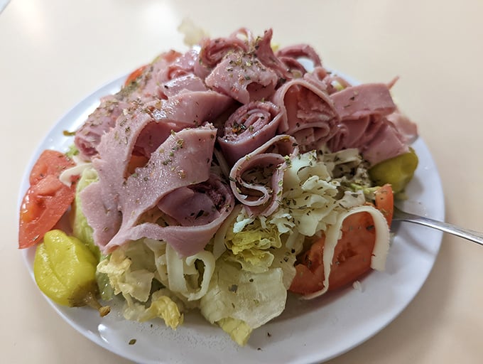 A proper Italian deli salad&mdash;where the meat-to-lettuce ratio tells you someone's nonna is definitely involved in the kitchen operations.