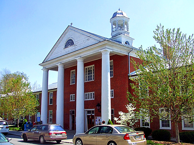 The Greenbrier County Courthouse could double as a movie set, its columns and clock tower practically demanding Morgan Freeman narrate your visit.
