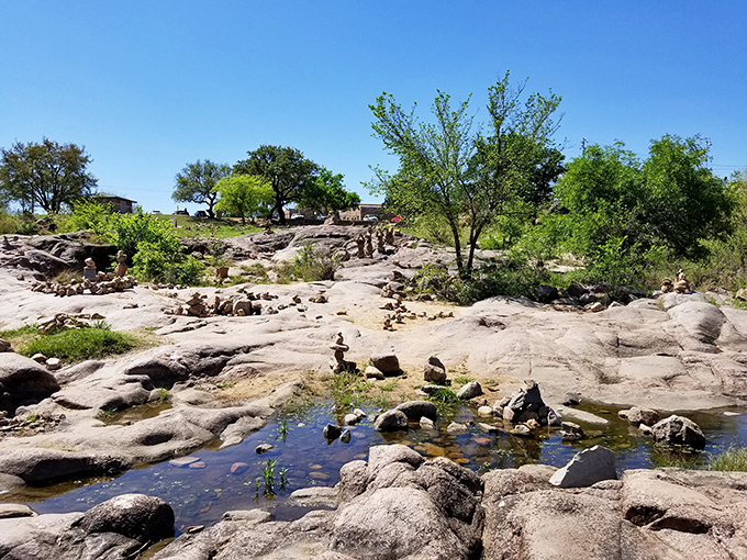 Nature's playground unfolds at Grenwelge Park, where smooth limestone and clear waters create Texas's version of a natural spa.