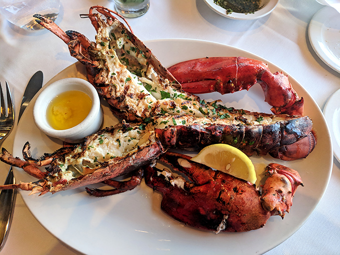 When lobster meets grill, magic happens. This split beauty with drawn butter is the seafood equivalent of a sunset over the Pacific.