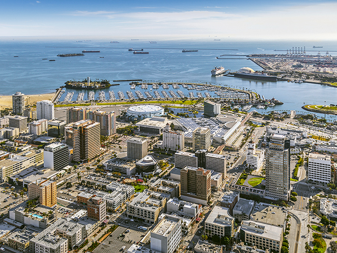 From this height, the harbor layout looks like someone designed a city with actual thought and planning involved.