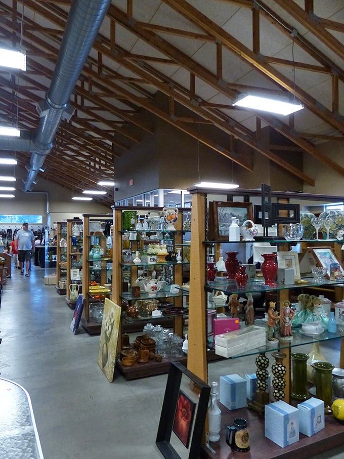 Glass cabinets showcase delicate treasures and collectibles, where yesterday's knick-knacks become tomorrow's conversation pieces.