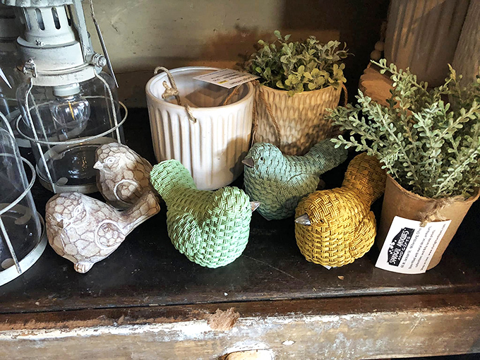 Nature meets nurture in this artful display. The wire baskets cradle artificial greenery that will outlast even the most determined plant killer.