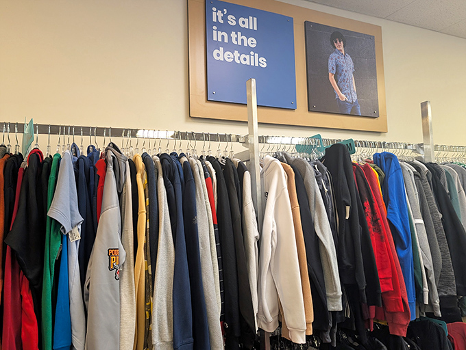 Denim heaven stretches as far as the eye can see. Like a blue jean buffet, there's a style, wash, and size for every body type.