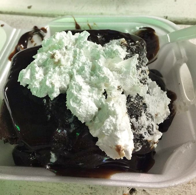 Hot fudge cake with mint whipped cream&mdash;where chocolate and dairy perform a sweet tango that would make even the strictest dietitian temporarily weak-kneed.