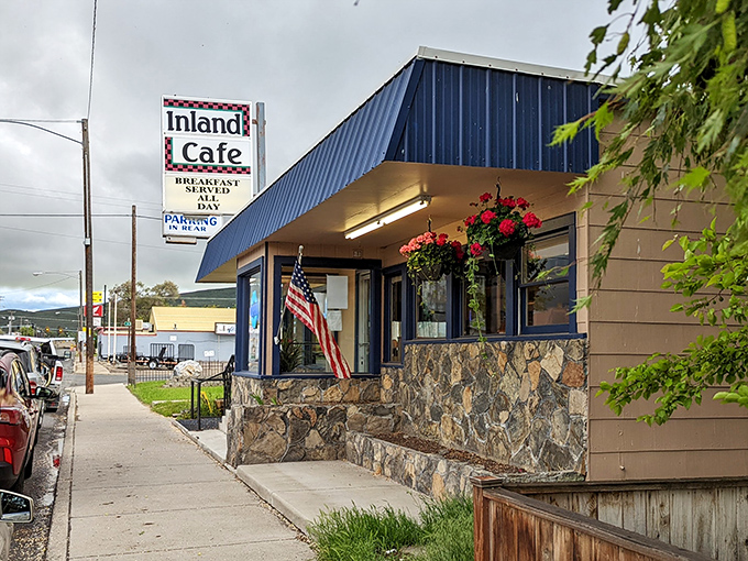 The Inland Cafe stands ready to serve hearty breakfasts that fuel your day without depleting your retirement fund.