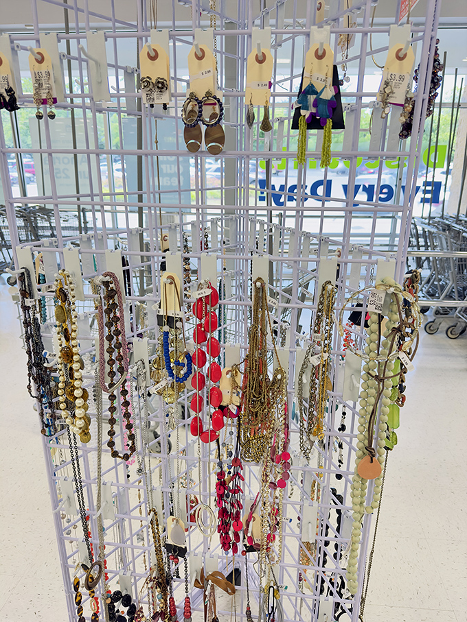 Jewelry that tells a thousand stories. Each necklace once adorned someone's neck for a first date, anniversary, or just because it matched their favorite blouse.